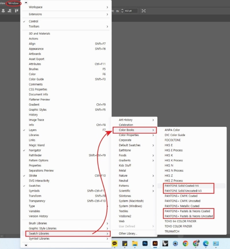 어도비 일러스트레이터 팬톤컬러 스와치 라이브러리 유료화 꼼수로 사용하는 방법 네이버 블로그