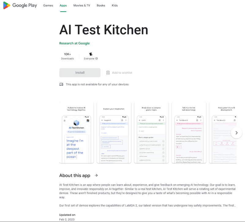 Google AI Test Kitchen : 네이버 블로그