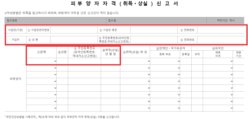 국민건강보험공단 자격 변경 방법피부양자 자격 취득상실 신고서 작성법 네이버 블로그