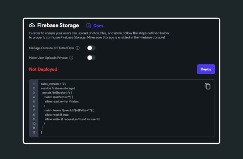 [ 코드없이 개발하기 FlutterFlow ] 167#.데이터&백엔드 기능 (Firestore DB - Storage Rules ...