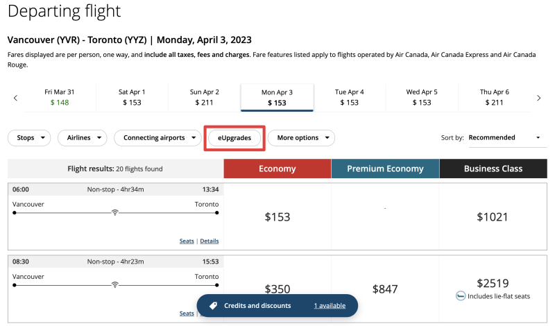 에어캐나다 티켓 업그레이드(좌석 승급) 룰 및 방법 설명 : 네이버 블로그
