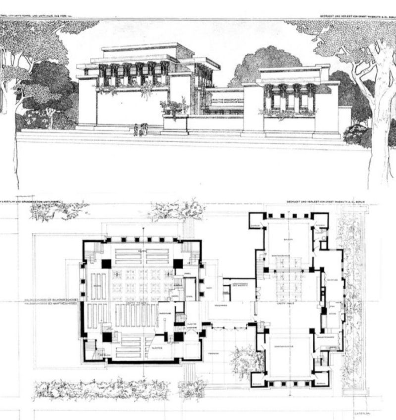 프랭크 로이드 라이트의 유니티 템플, unity temple, oak park, illinois, frank lloyd ...