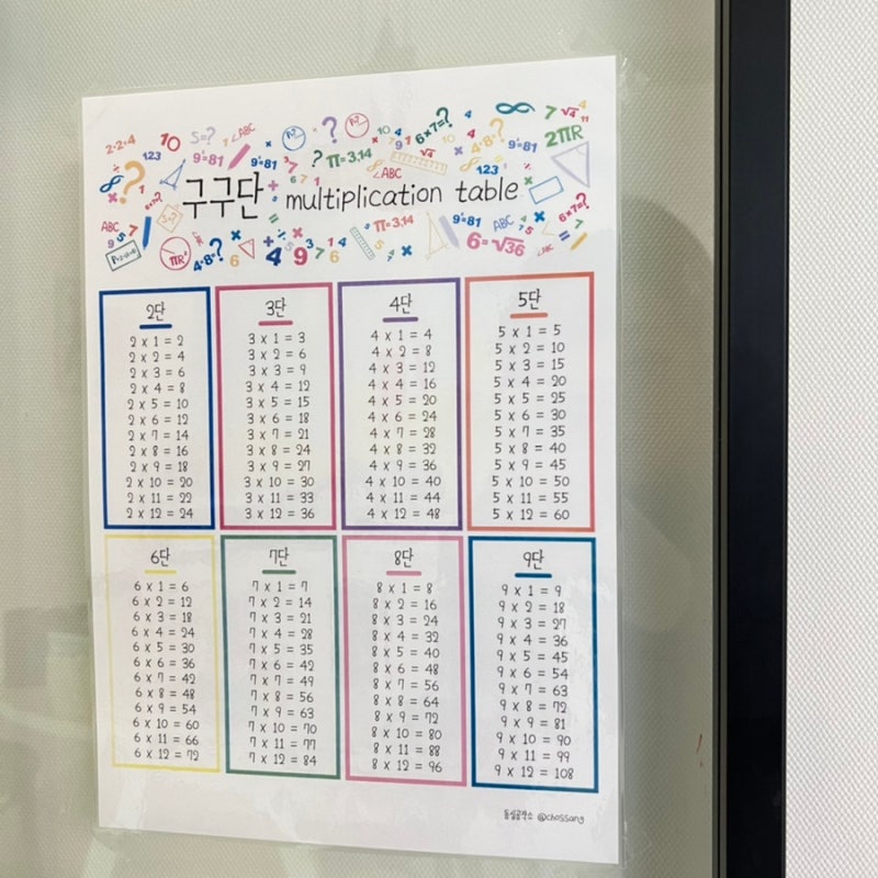 도안 나눔 구구단 포스터 구구단 카드 네이버 블로그