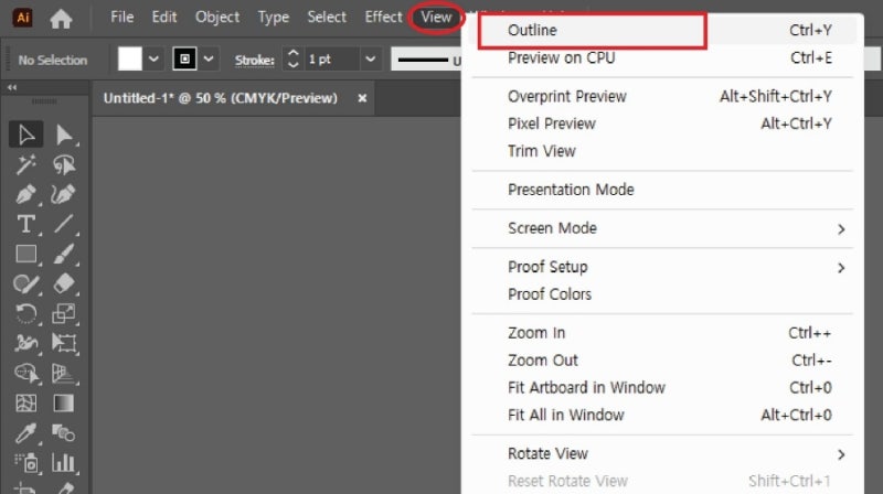 어도비 일러스트레이터 아웃라인 모드로만 실행되는 오류 해결 방법 : 네이버 블로그