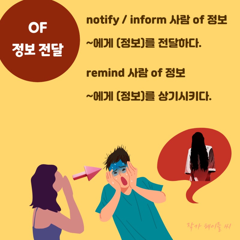 remind, inform, notify/ of 쓰는 이유 - 전치사 of 뜻 전부 (3) : 네이버 블로그