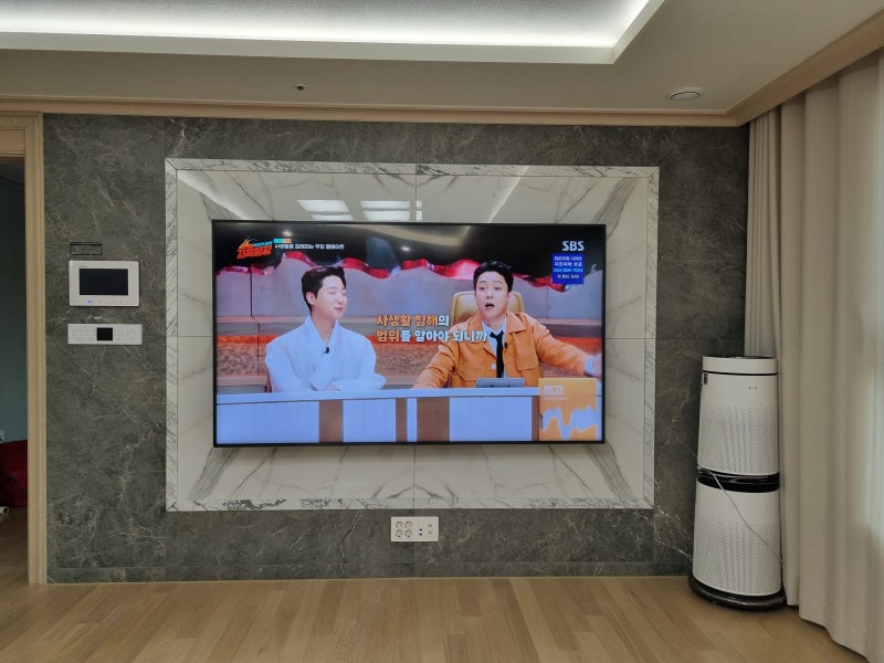 인천서구 검단신도시 85인치무타공벽걸이TV설치 대방디에트르더힐 : 네이버 블로그