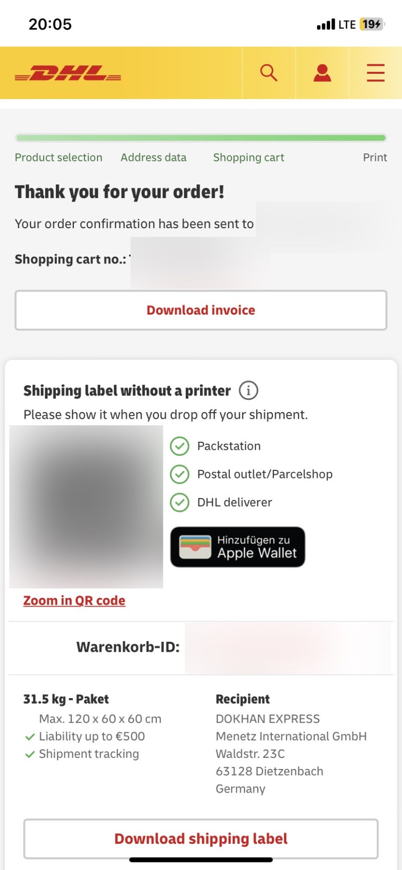 독일 교환학생 :: 독일에서 한국으로 택배 보내는 법 (박스 구매, DHL+독한배송) : 네이버 블로그