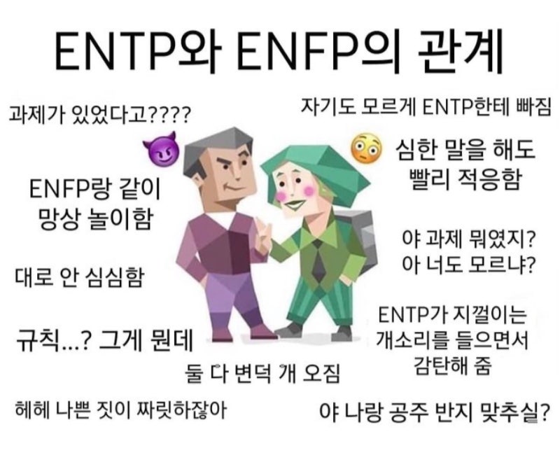 Enfp여자 Entp남자 연애 궁합 엔프피 엔팁 배려 3가지 네이버 블로그