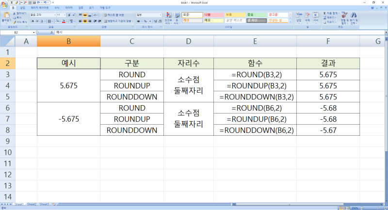 엑셀 반올림 함수 Round Roundup Rounddown 총정리 네이버 블로그