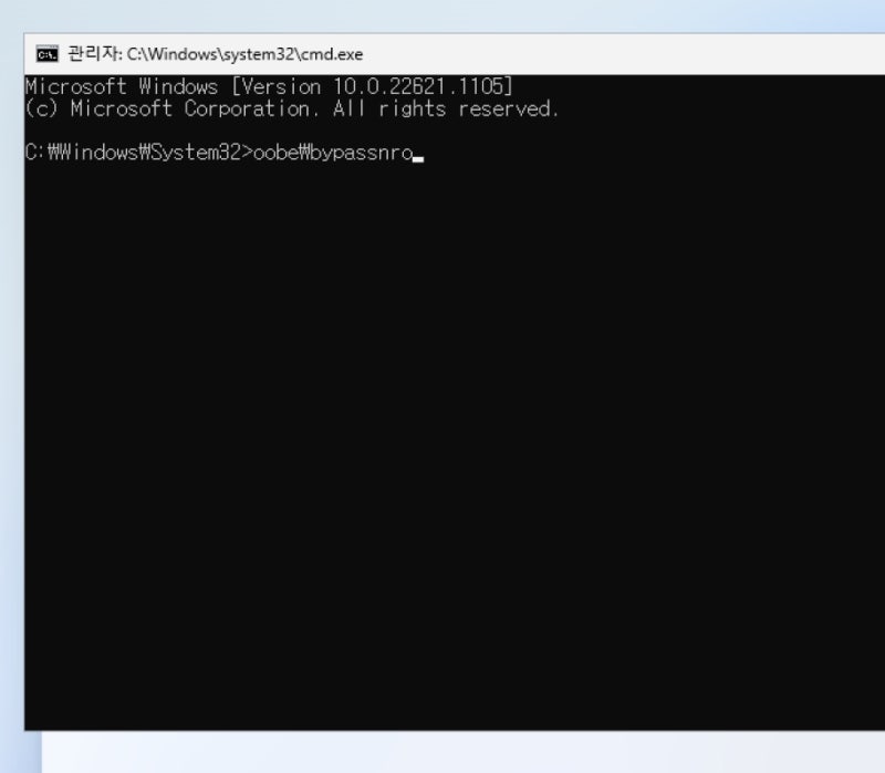 윈도우11 설치 후 로그인 건너뛰기 Windows 11 BYPASSNRO : 네이버 블로그
