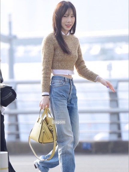 태연 공항패션 속 노랑색 명품가방 브랜드는 로에베 해먹백~ 네이버 블로그