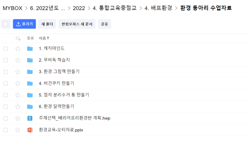 시나샘 수업자료 시나샘 하드 털이 주제선택 고교학점제 동아리 등 환경 관련 수업 자료비장애 장애학생 대상 통합 환경