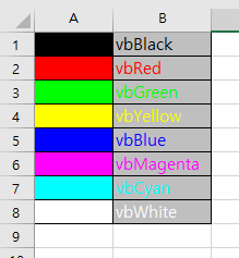 엑셀 VBA Color 종류 : 네이버 블로그