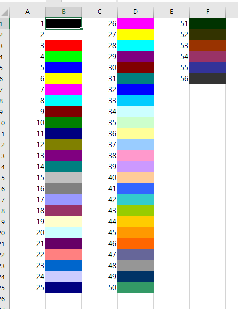 엑셀 VBA Color 종류 : 네이버 블로그