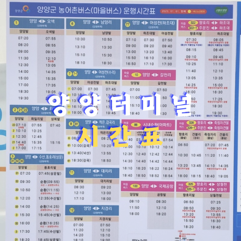 양양종합여객터미널 고속시외버스터미널 버스요금 시간표 운수회사 네이버 블로그