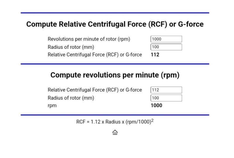 Centrifuge RPM/ G 변환 사이트 : 네이버 블로그