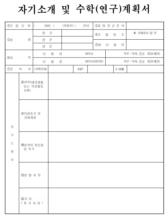5 연구계획서는 처음이라 대학원 입학을 위한 연구계획서 작성법 분량 꿀팁 네이버 블로그