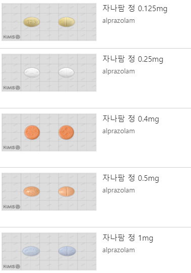 코코약사 알프라졸람 Alprazolam 벤조디아제핀계 약물 자낙스 알프람 자나팜 자이렌 아졸락 알작스 자세틴