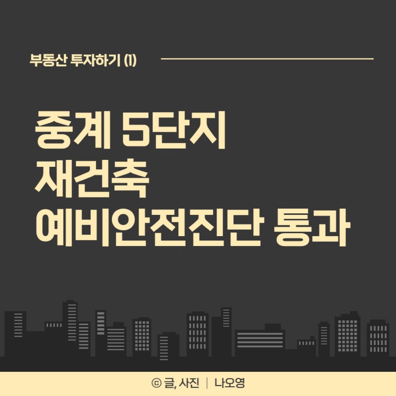 재건축 노원구 중계 주공 5단지 예비 안전진단 통과 투자수익률 네이버 블로그