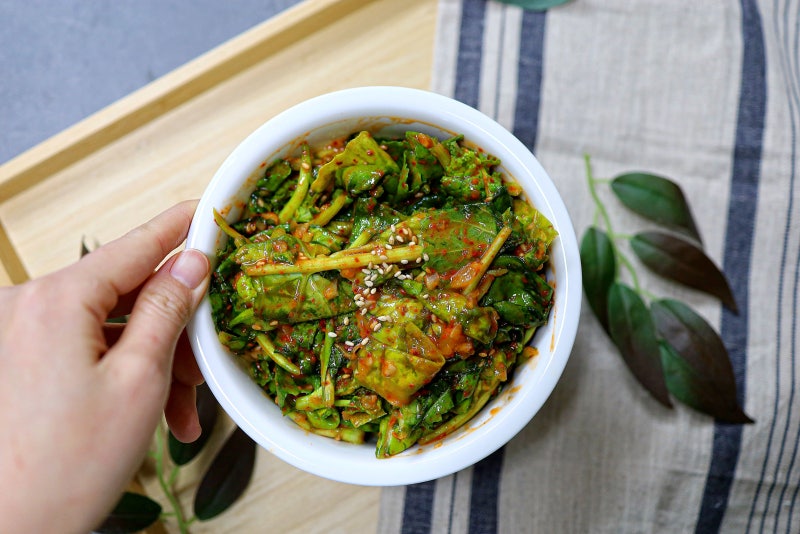 유채김치 찹쌀풀 만들기 겨울초 유채나물 겉절이 겨울초무침 바로 먹어도 맛나 네이버 블로그