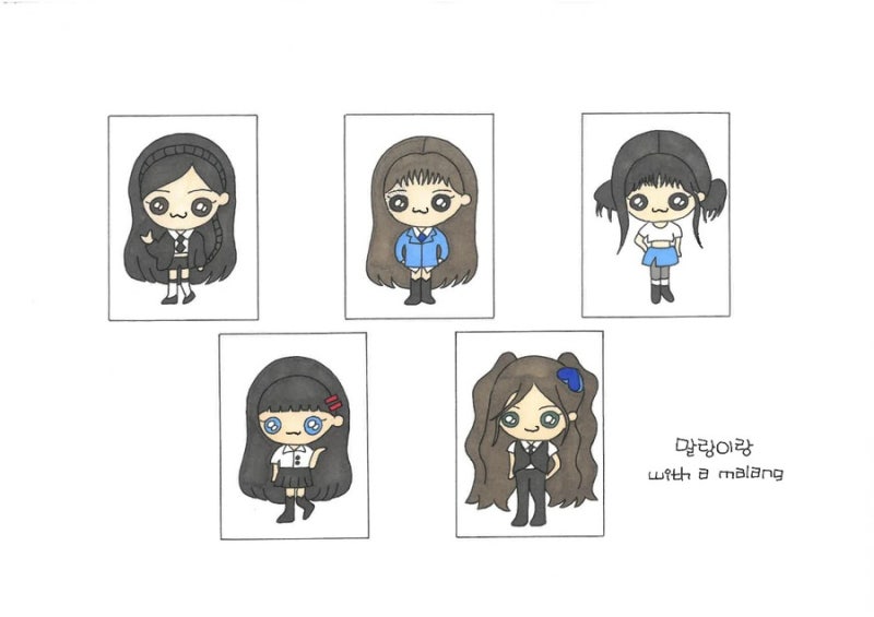뉴진스 앨범깡📀 100수제 만들기 손그림 무료도안 말랑이랑 네이버 블로그