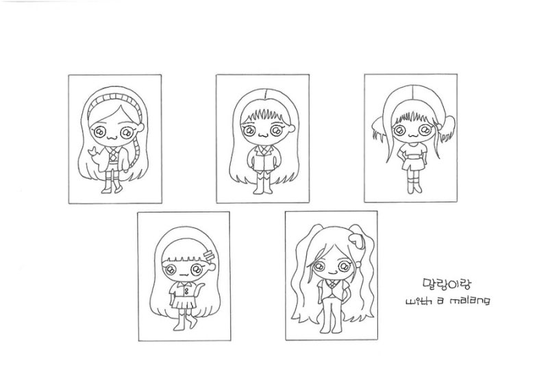 뉴진스 앨범깡📀 100수제 만들기 손그림 무료도안 말랑이랑 네이버 블로그