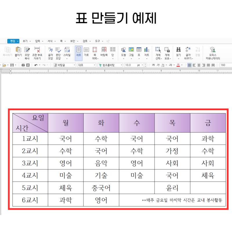 한글 표 만들기 대각선 테두리 추가 합치기 이것만 알면 핵쉬움 네이버 블로그