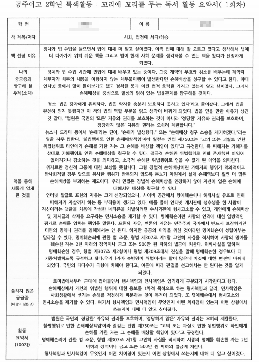 고 12에게 추천하는 학급 특색 활동 후기 꼬리에 꼬리를 무는 독서활동 네이버 블로그