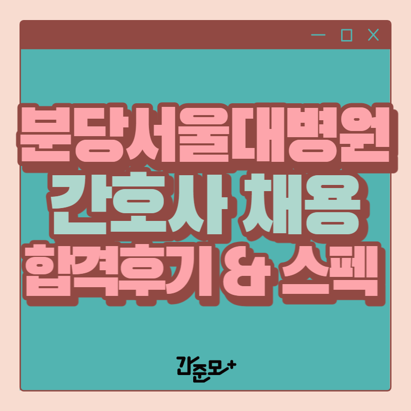 분당서울대병원 간호사 채용 합격후기합격스펙 취업 준비과정 모두 확인 네이버 블로그