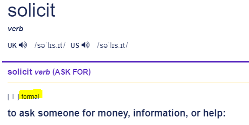 비즈니스영어 solicit 뜻 알아보기 : 네이버 블로그