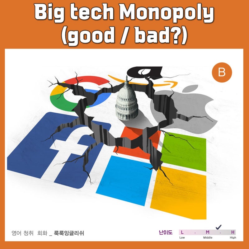 [실전영어|이슈] Big Tech monopoly - Good or Bad? ||룩룩잉글리쉬 : 네이버 블로그
