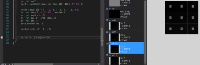 [OpenCV][C++] cv::Mat 클래스 총정리(1) - 얕은 복사 깊은 복사 matrix 연산 CV_8UC1 ...