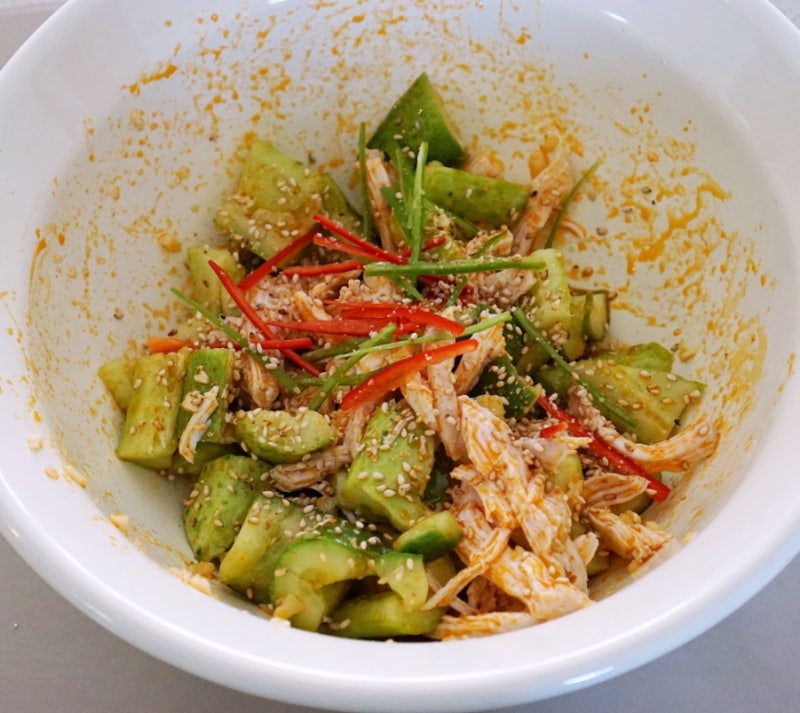 쉬운 밑반찬 만들기초간단 반찬 메뉴 다이어트 밑반찬 추천 매운 닭가슴살오이탕탕이 간장진미채볶음 참치두부쌈장 청포묵무침