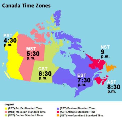 캐나다 지역별 시간대별 타임존 한국시간 계산법 (밴쿠버 토론토 캘거리) : 네이버 블로그