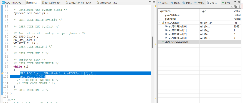 STM32F4 ADC DMA 예제 Code : 네이버 블로그