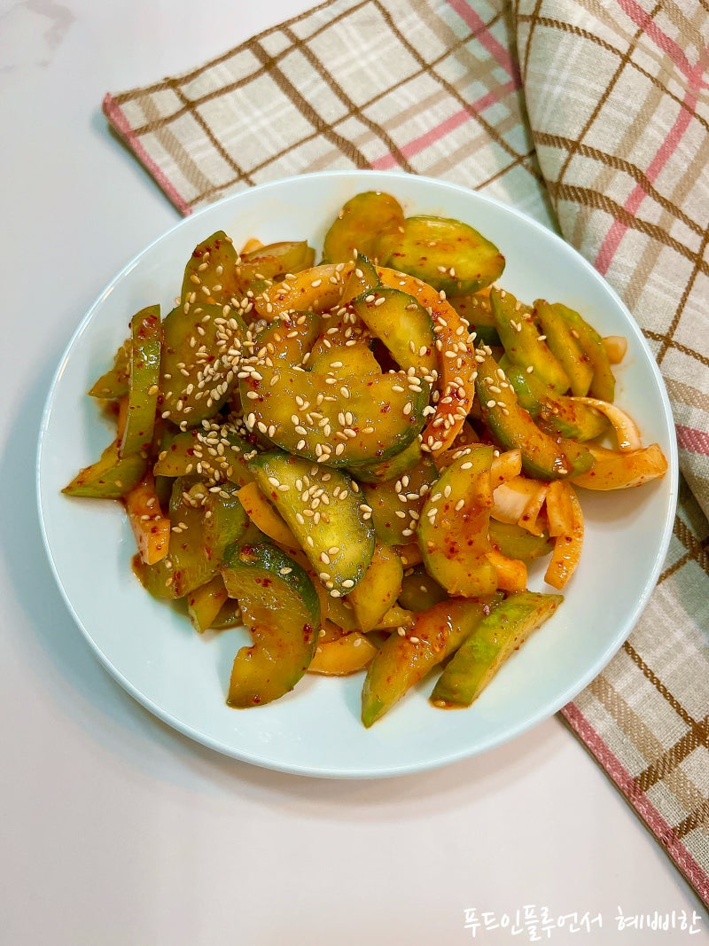 새콤달콤 백종원 오이무침 레시피 오이반찬 만드는 법 일주일 밑반찬 만들기 네이버 블로그