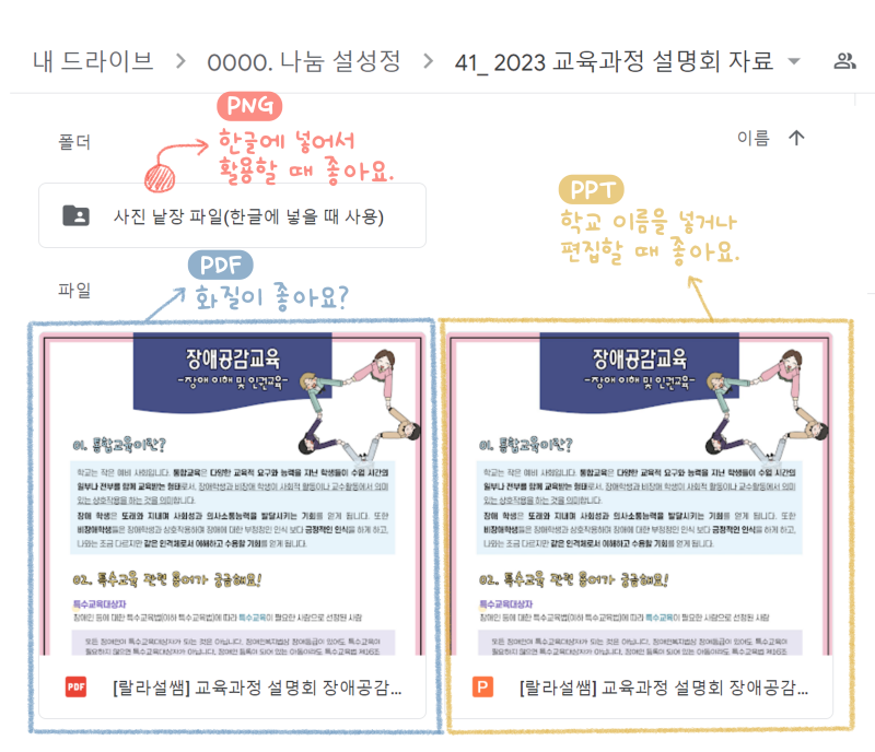 설렘교실 학교 교육과정 설명회 장애공감교육장애 이해 및 인권교육 보호자 교육자료 나눔 네이버 블로그
