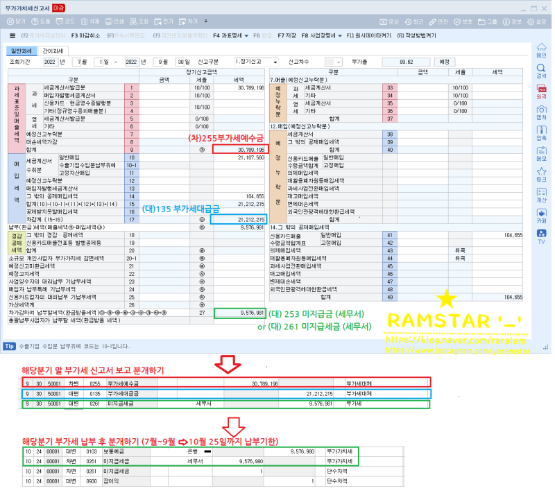 결산 부가세 분개 부가세예수금 부가세 대급금 상계처리 부가세 납부 환급 분개방법 네이버 블로그