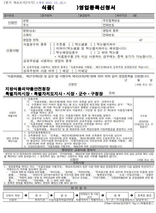 식품제조가공업 등록 허가 입지 서류 절차 시설 네이버 블로그
