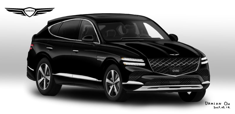 2024 제네시스 GV80 페이스리프트 스포츠 쿠페 예상도 [전면/후면]/2024 Genesis GV80 Sport Coupe JX1 PE Rendering [Front ...
