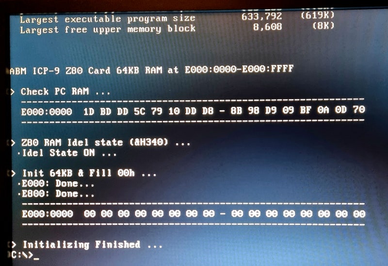 IBM PC(8088, 80286) ABM Z80 Co-Processor Board ICP-9 (Z80 코프로세서 보드 ...