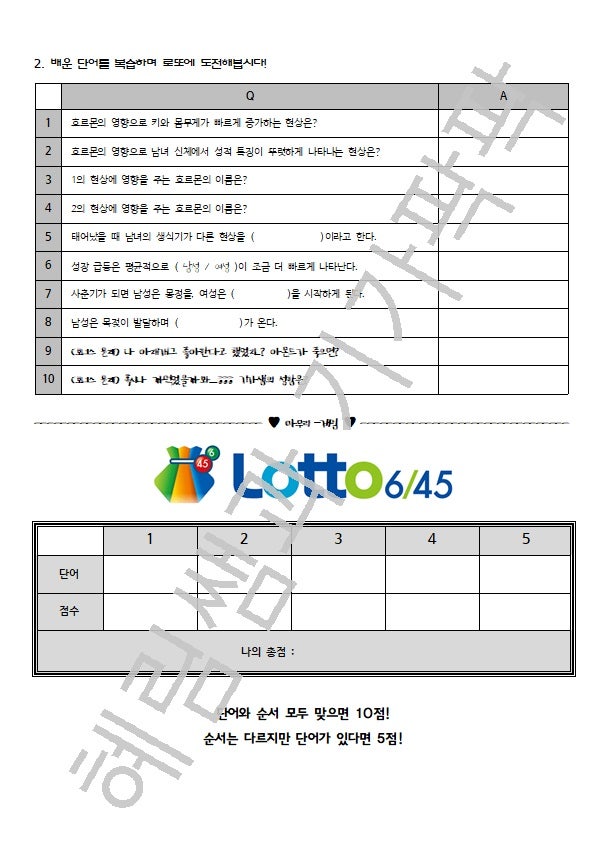 기술가정 수업기록 5차시 청소년의 신체적 발달성장급등 2차성징 이론정리 및 키워드로또 네이버 블로그