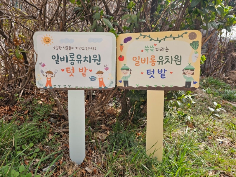 일비롱디자인 유치원 어린이집텃밭팻말 맞춤제작 네이버 블로그
