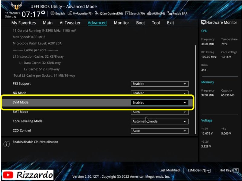ASUS 메인보드 + AMD Ryzen CPU => 가상화(Virtualization) 모드 설정 방법 : 네이버 블로그