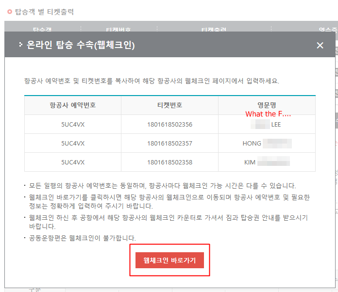 일본 도쿄여행 준비 여권 없이 항공권 예약 여권번호 입력 및 변경 이름 수정 수수료 대한항공 웹체크인 및 좌석지정