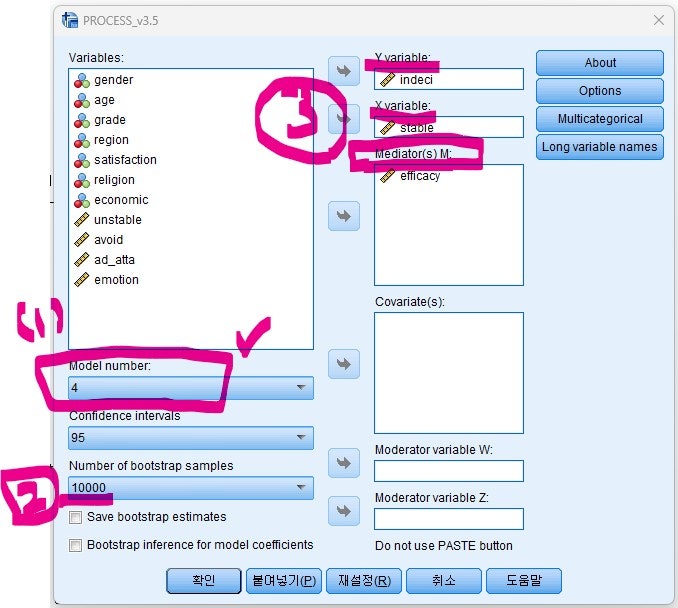 Process Macro Model 4 매개효과 계산하기 : 네이버 블로그