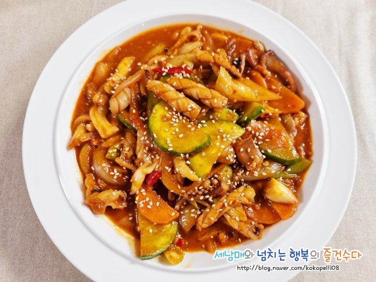 오징어볶음 레시피 냉동 오징어요리 오징어볶음 양념 황금레시피 네이버 블로그