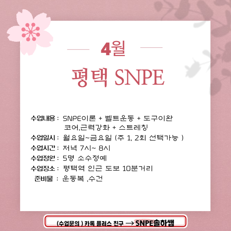 [평택snpe]4월 데일리 클래스 상시모집합니다 : 네이버 블로그