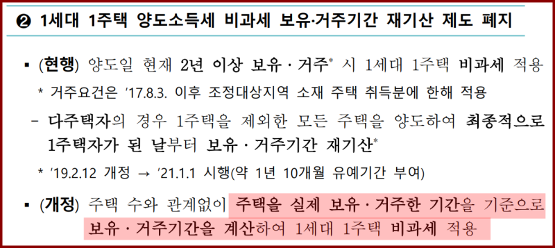 다주택자 양도세 비과세 최종 1주택 폐지 실제 보유 거주기간으로 계산 네이버 블로그
