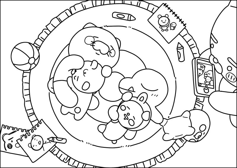 카카오프랜즈 춘식이,라이언 색칠공부 무료도안 올려드려요^^ : 네이버 블로그